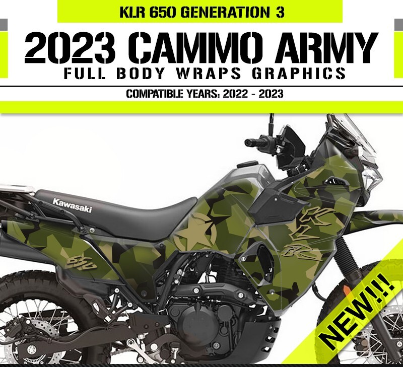 2022-2024 Kawasaki KLR 650 Camouflage Decal Kit Sticker Graphics Kits ...