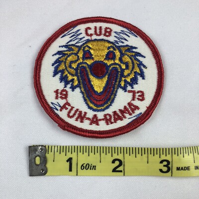 Vintage 1973 CUB FUN-A-RAMA Boy Scout Uniform Badge PATCH Clown Generic ...