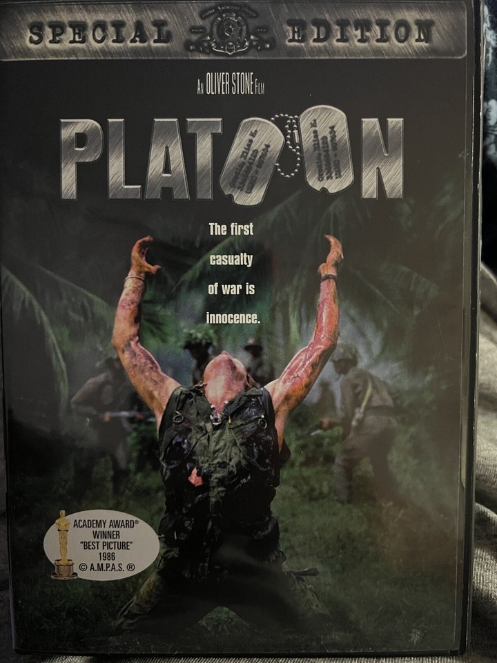 Platoon DVD Oliver Stone BEST PICTURE Tom Berenger Charlie Sheen William Dafoe | eBay