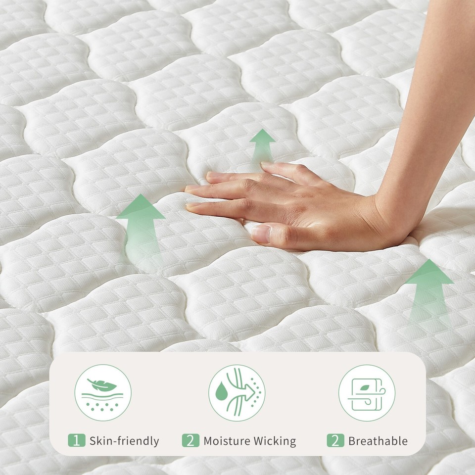 Coolsense Double Breathable Gel Memory Foam Spring Hybrid Mattress Semi ...