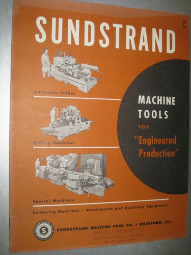 Sundstrand Catalog Automatic Lathes Milling Machines Tools Attachments ...