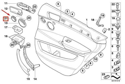 BMW E70 E71 X5 X6 Rear Door Speaker Cover Grill Black Genuine ...