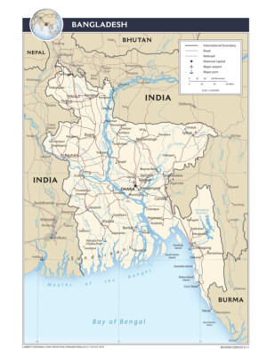 Bangladesh Road Highway Transportation Transport Map Country Nation ...