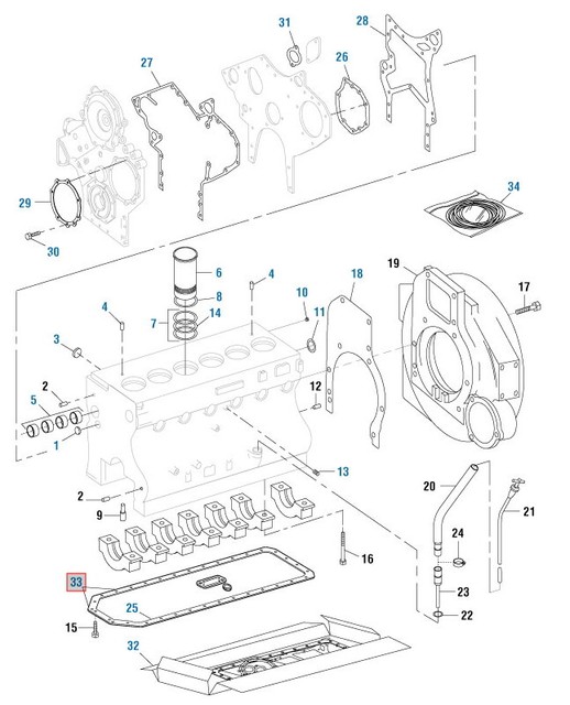 International Dt360 Oil Pan Gasket Kit Pai BRAND # 431279 Ref# 671825c3 ...