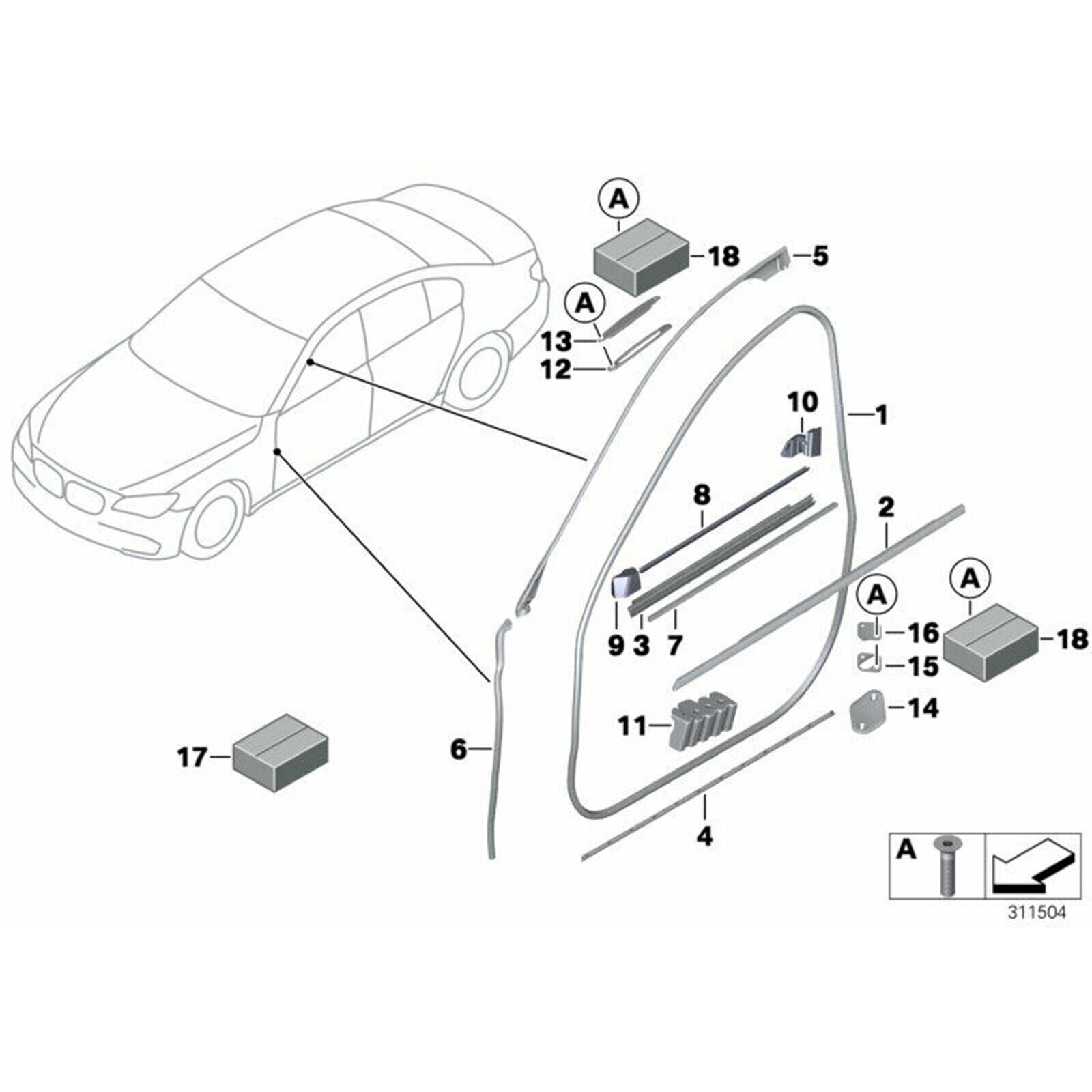 1PC For BMW F01 F01 F02 F03 UPPER DOOR SEAM SEAL FRONT LEFT 51337178007 ...