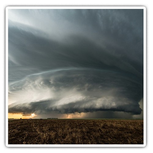 2 x Square Stickers 7.5 cm - Supercell Storm Kansas USA America Weather ...