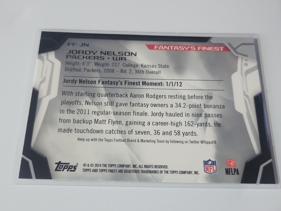 JORDY NELSON 2014 Topps Finest Fantasy Insert #FF-JN. PACKERS | eBay