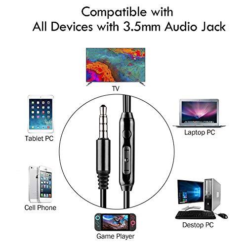 2021 Updated Extra Long Earbuds for TV & PC with 12FT Spring Coiled ...