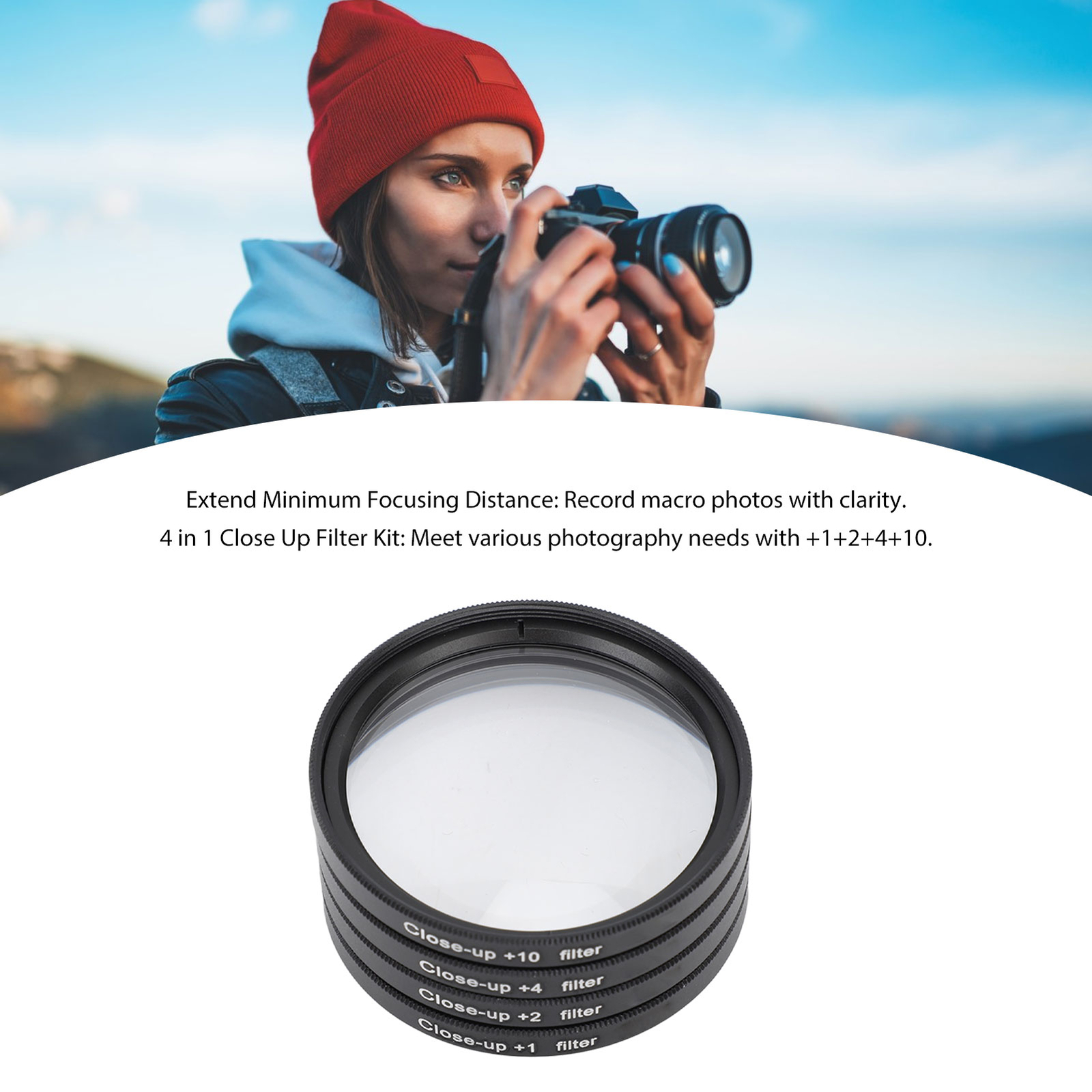 (52mm)4PCS Close Up Color Lens Filter For Digital Camera Photo Close ...
