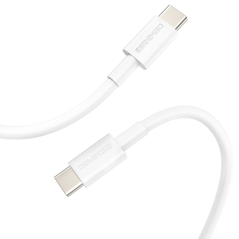 3.3 ft USB-C to USB-C High-Speed Charge & Sync TPE Soft Cable - White ...