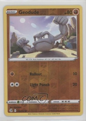 Geodude Reverse Foil Pokemon Sword & Shield Fusion Strike #135 | eBay