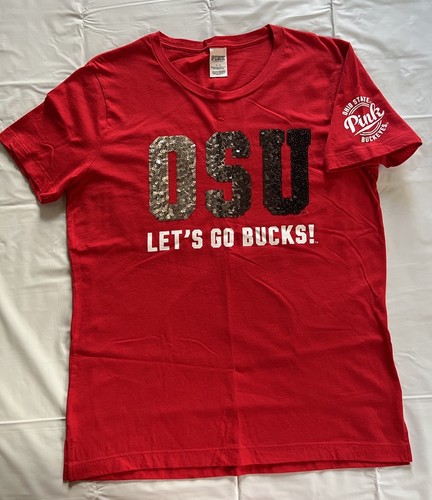 Pink by Victoria’s Secret OSU Ohio State Buckeyes Sequin Logo T-Shirt ...