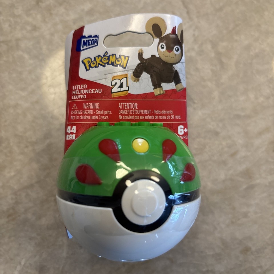 MEGA Pokeball Building Sets (4) Popplio, Litleo, Rowlet, Pancham see ...
