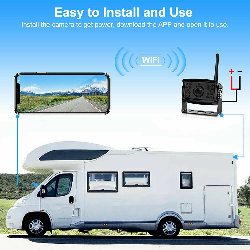 WiFi Wireless Car Truck RV Trailer Rear View Backup Camera CCTV For iOS ...