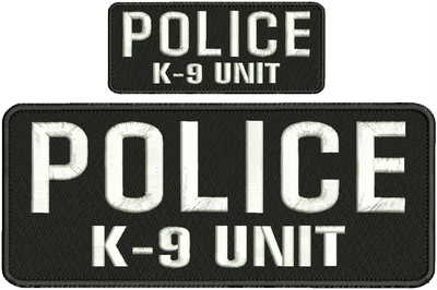 police k9 unit embroidery patches 4x10 and 2x5 hook on back letters ...