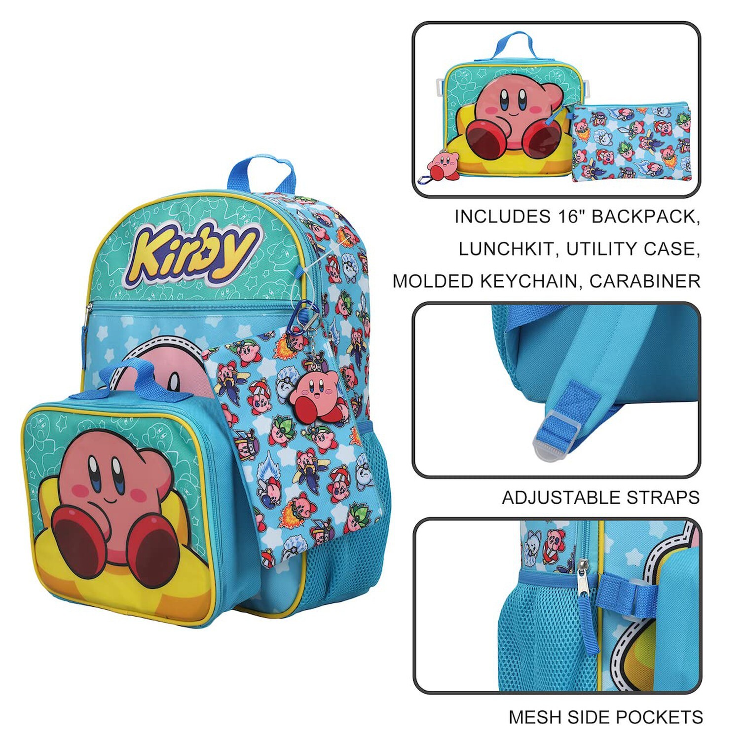Bioworld Kirby 5-Piece Set: 16" Backpack | eBay