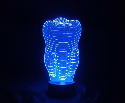 Led rgb lamp tooth effect 3D multicolor decoration gift | eBay
