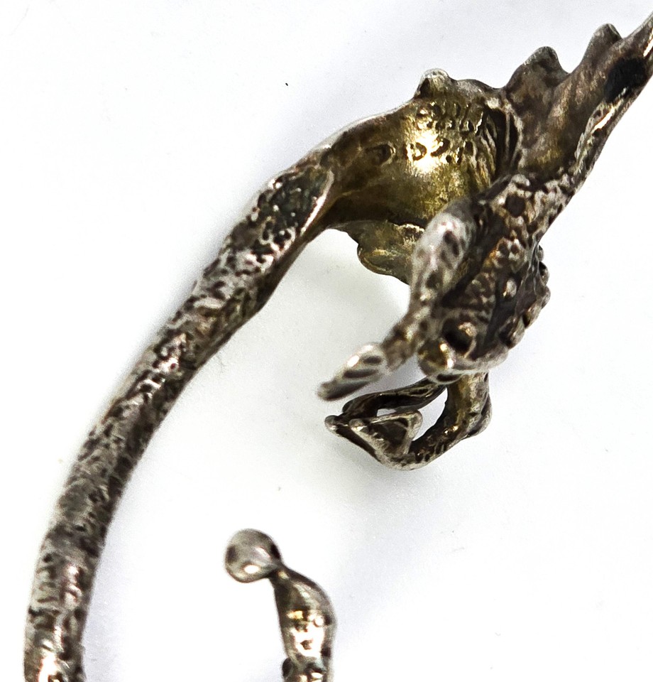 Dragon Retro 1982 sterling silver detailed ear cuff wrap no pierce ...