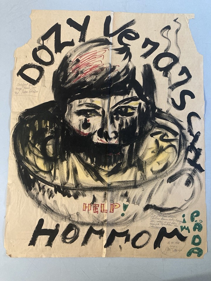 Very Beautiful Drawing German Expressionism 1968 Expressionist Gouache ...