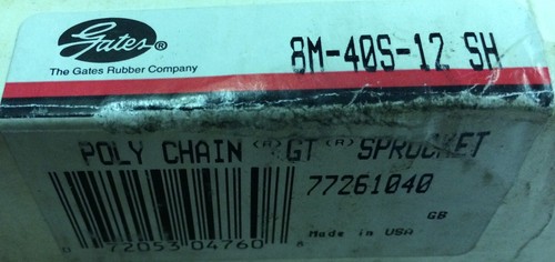 Gates Poly Chain GT Sprocket 8M-40S-12 SH | eBay
