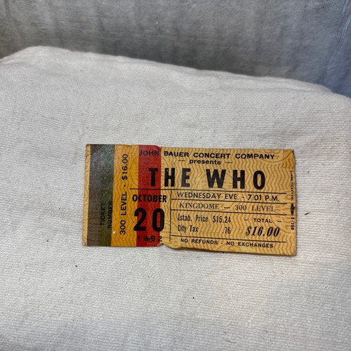 The Who ticket Kingdome, Seattle. 10/20/82 #019239 - | eBay