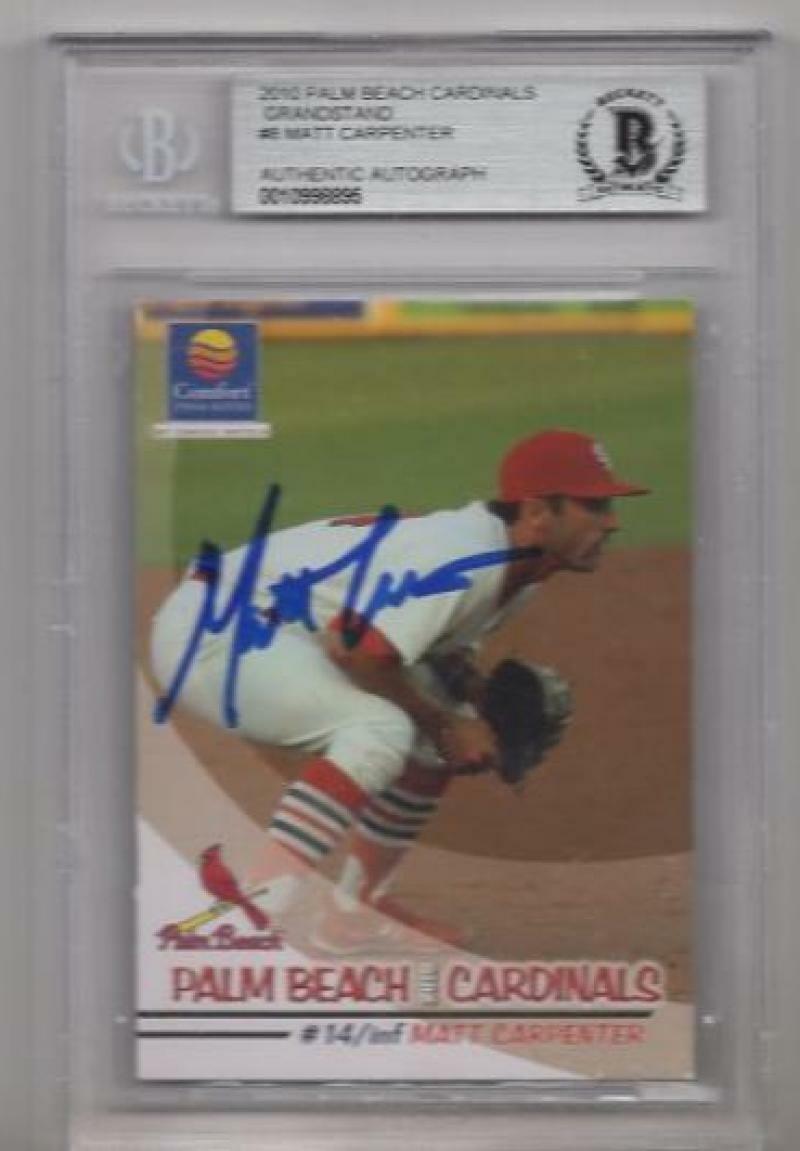 2010 MATT CARPENTER PALM BEACH SIGNED CARD BECKETT AUTHENTIC AUTOGRAPH ...