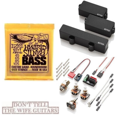 EMG PJ SET BLACK P & J PRECISION / JAZZ BASS ACTIVE PICKUPS ( 1 ERNIE ...