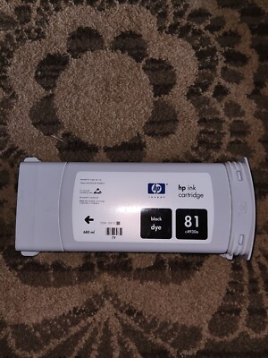 Genuine HP 81 Black 680ml Dye Ink C4930A DesignJet 5000 5500 OEM 2006 ...
