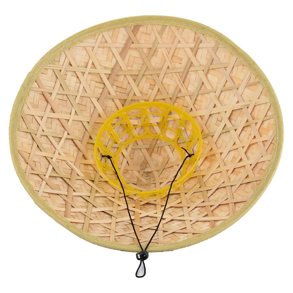 Unisex Farmer Bamboo Plaid Pattern Chin Cord Handmade Hat Steeple Cap ...