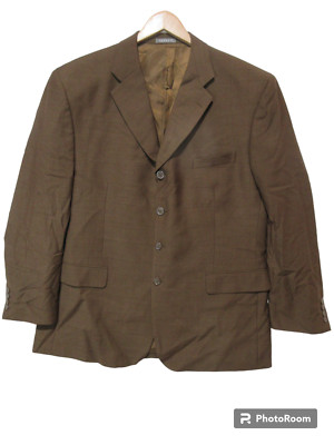Sz 46R VANETTI Men's Suit Jacket Sport Coat Blazer Coffee Brown Poly ...