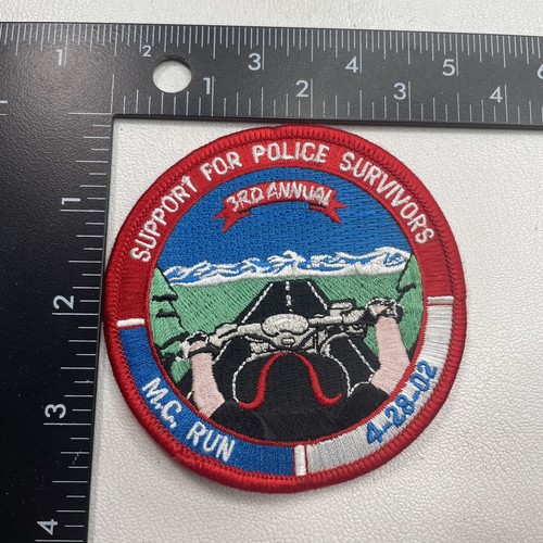 2002 3rd Annual SUPPORT FOR POLICE SURVIVORS Motorcycle Club Run Patch ...