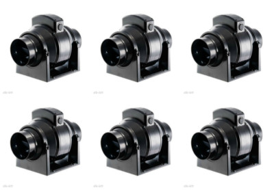 6 x Manrose MF100T Mixed Flow In-Line Extractor Fans with Timer 100mm ...