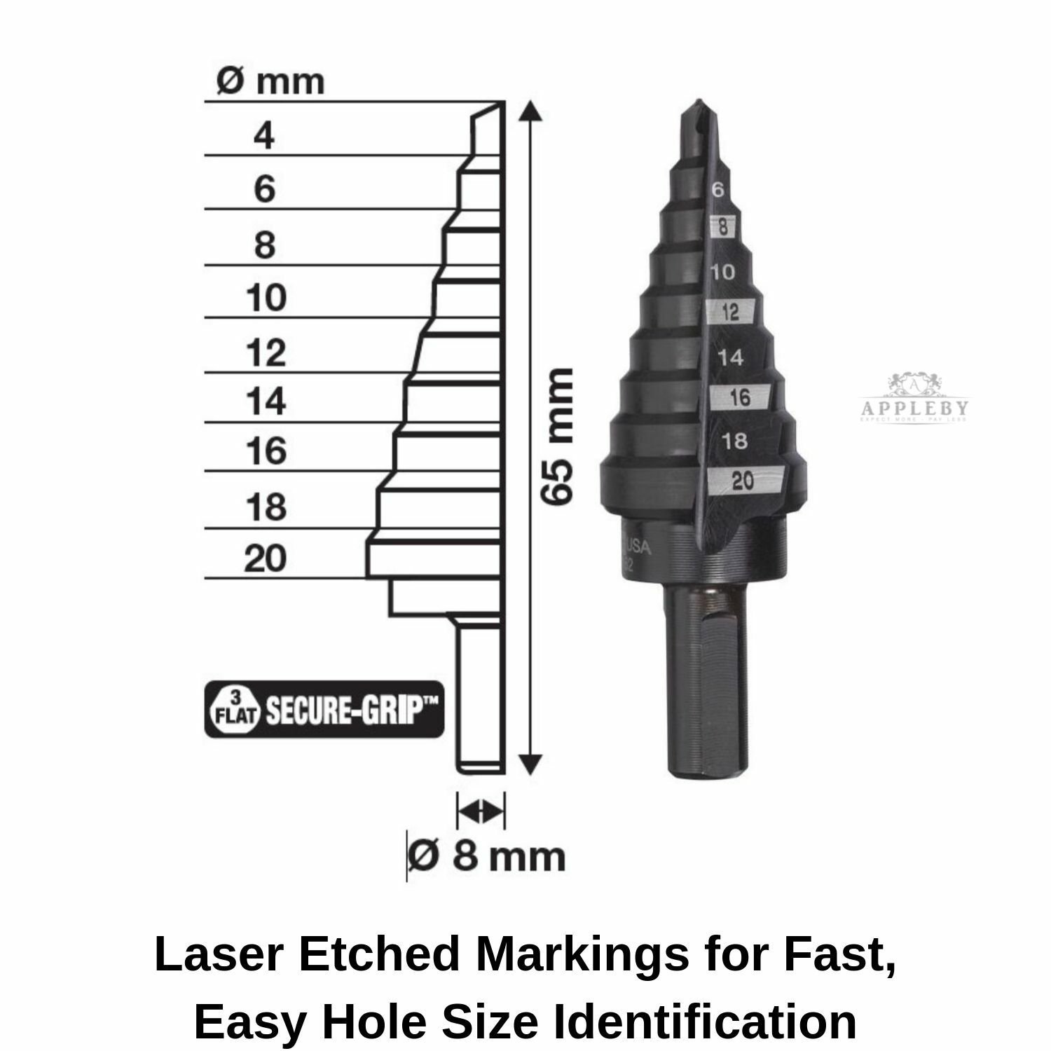 Milwaukee 48899399 Metric Step Drill Bit Set 3 Piece Stepped Bits 48-89 ...