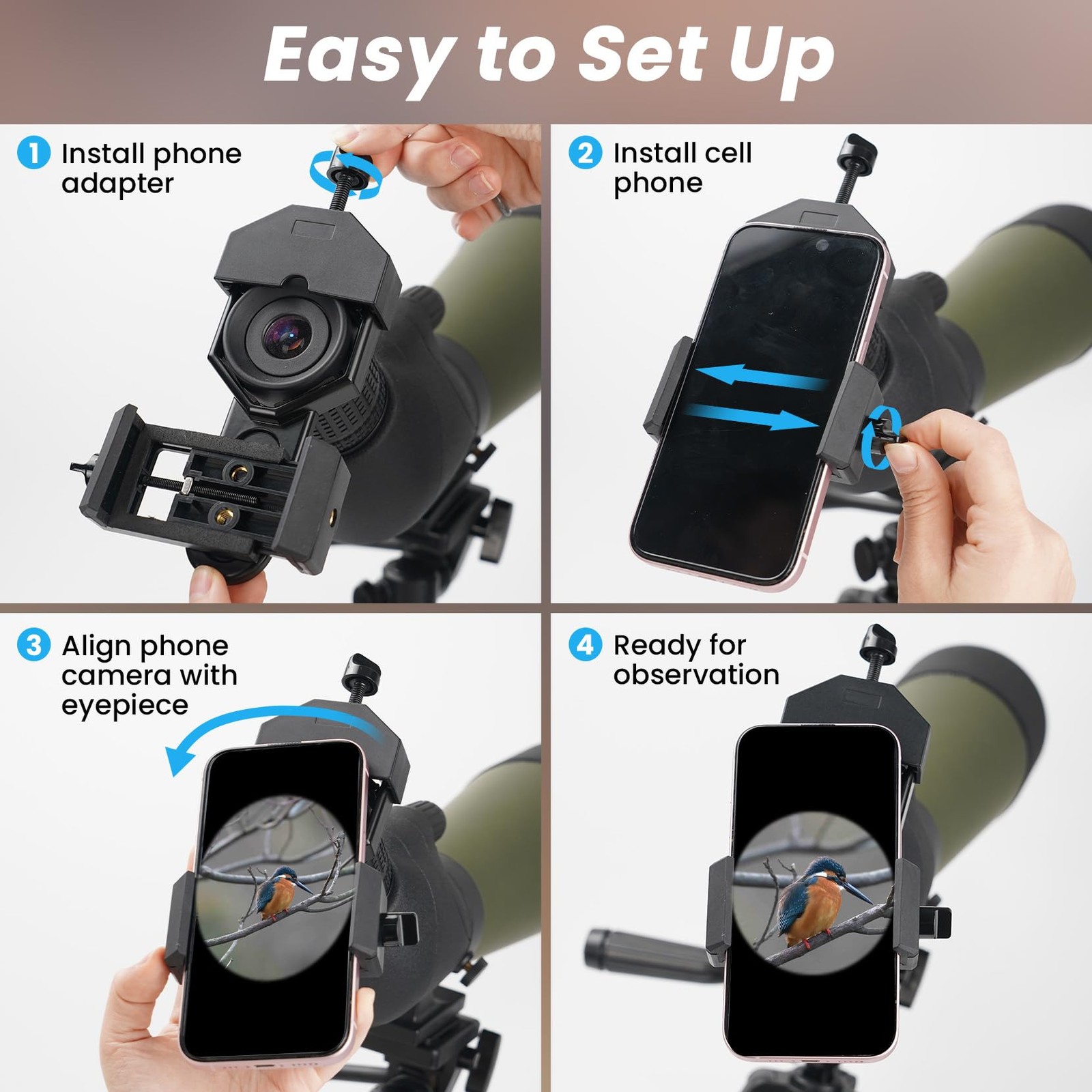 Gosky FBA_QHAP021 Universal Cell Phone Adapter Mount Compatible with ...