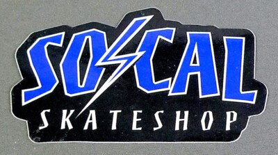 SoCal Skate Shop Blue Small Logo Sticker 3" | eBay