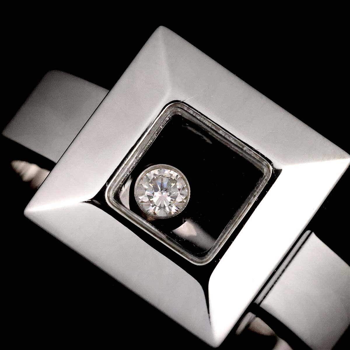 Chopard Happy Diamond Square Diamond Ring 18K WG 750 Size5 Chopard Happy Diamond Square Diamond Ring 18K WG 750 Size5