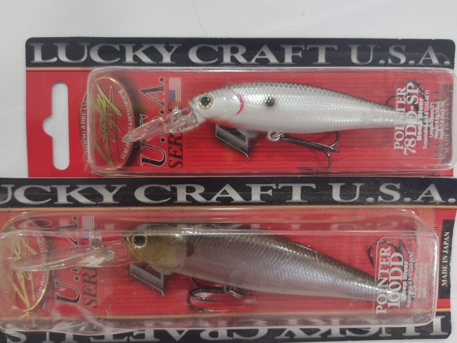2--NIB 4" & 3" Lucky Craft Live Pointer 100DD &78DD | eBay