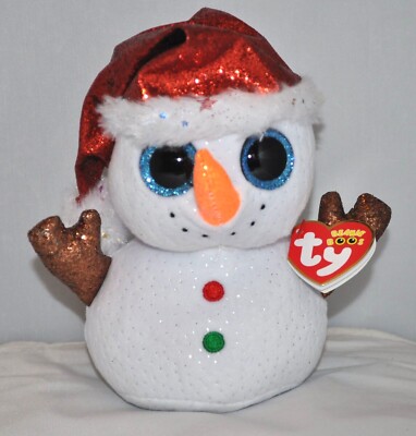 TY Beanie Boo Christmas "Flurry" Holiday Snowman Plush Toy 6" H Brand ...