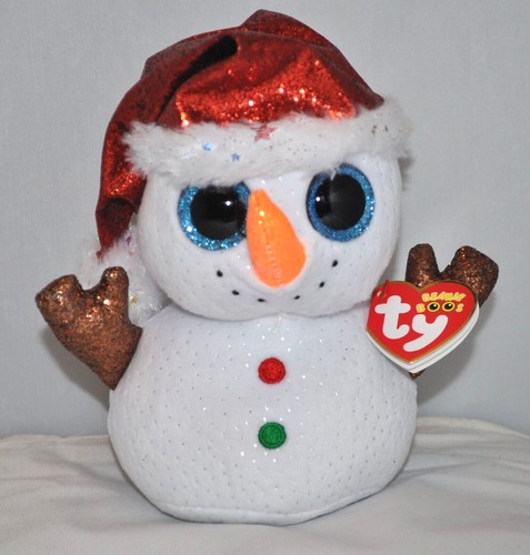 TY Beanie Boo Christmas "Flurry" Holiday Snowman Plush Toy 6" H Brand ...