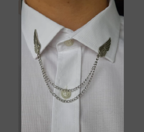 Vintage Style Angel Wings Design 935 Argentium Silver Chain Collar Tips ...