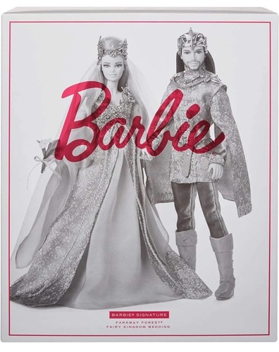 Mattel Barbie Signature Faraway Forest Fairy Kingdom Wedding Dolls Set ...