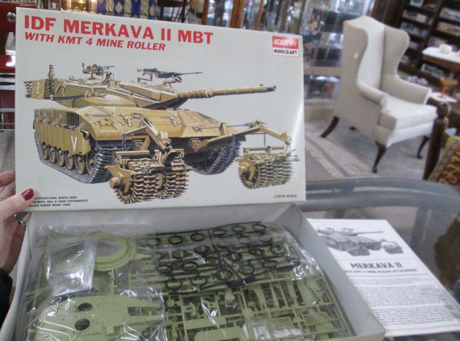 Academy Minicraft 1:35 IDF Merkava II MBT w/KMT 4 Mine Roller un-made ...