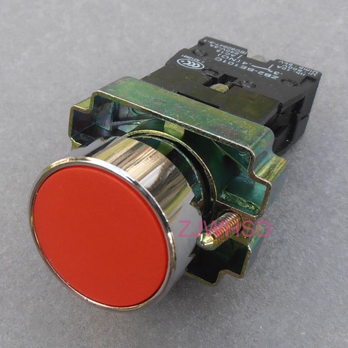 Red Sign Self Lock Push Button Switch Normally Open Contact Block | eBay