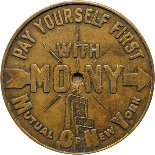 Vintage Spinner Token Medal Advertising MUTUAL of NEW YORK INSURANCE ...