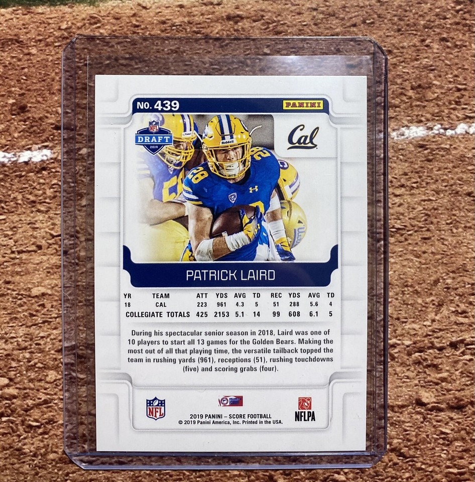 Patrick Laird 2019 Score RC 30th Anniversary #439 /30 Cal Golden Bears ...