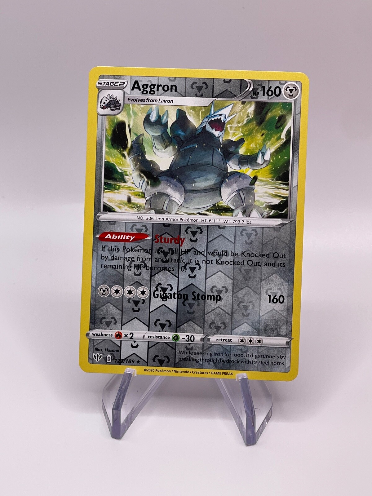 Pokémon TCG Aggron Darkness Ablaze 123/189 Reverse Holo Holo Rare | eBay