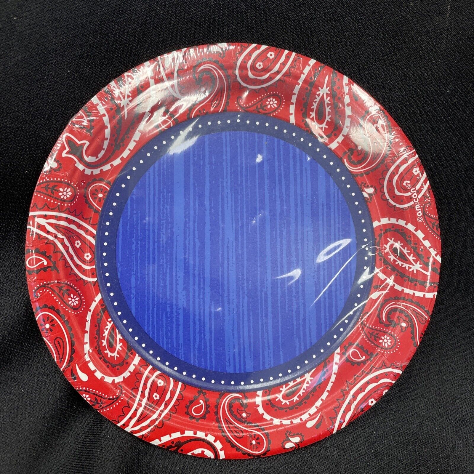 Western Plates 7" Dessert Plates Red Paisley Plates Western Party 8Ct ...