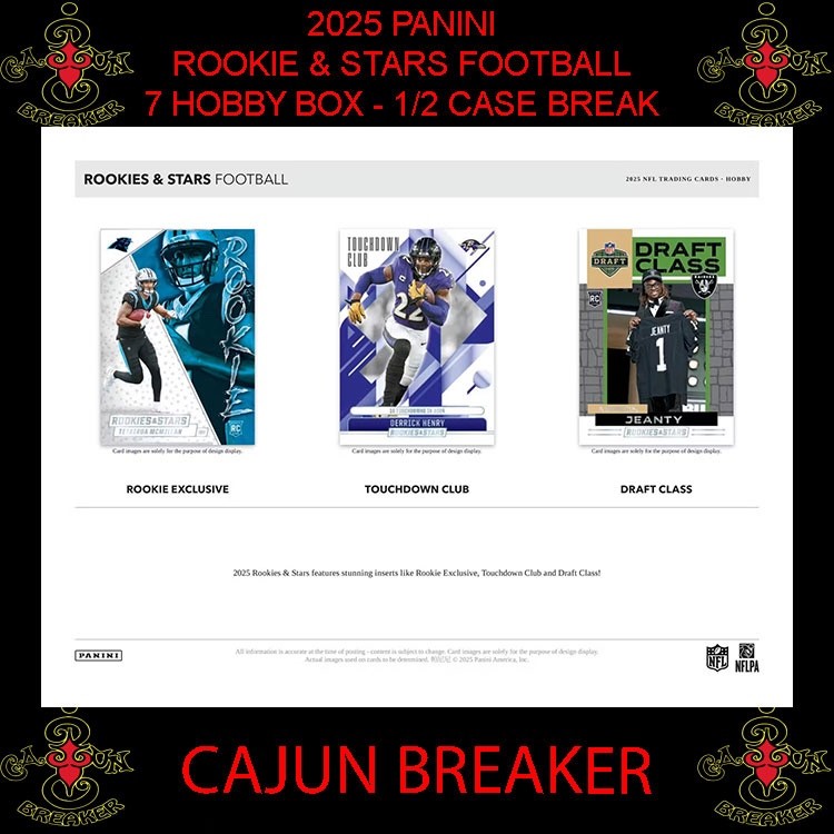 BUFFALO BILLS *7 HOBBY BOX 1/2 CASE BREAK* 2025 ROOKIE & STARS FOOTBALL ...