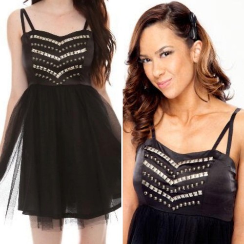 Hot Topic Studded Tutu Mini Dress Black Size M Tulle - Seen on WWE Diva ...