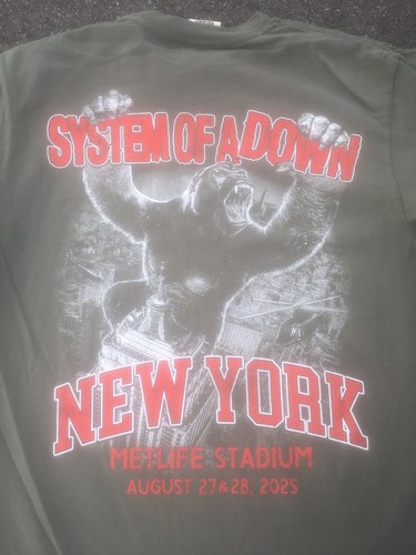 2025 System Of A Down Tour Shirt XL MetLife Stadium New York Jersey ...